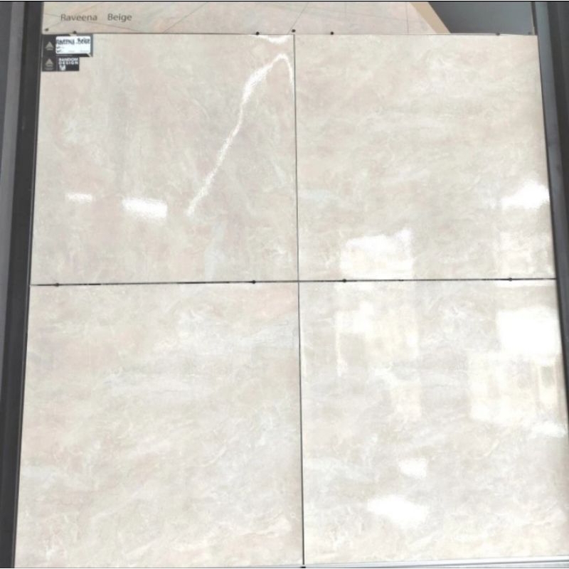 Jual Granit IKATAN 60x60 Motif Marmer Cream | Arna Ravena Beige Glossy | Shopee Indonesia