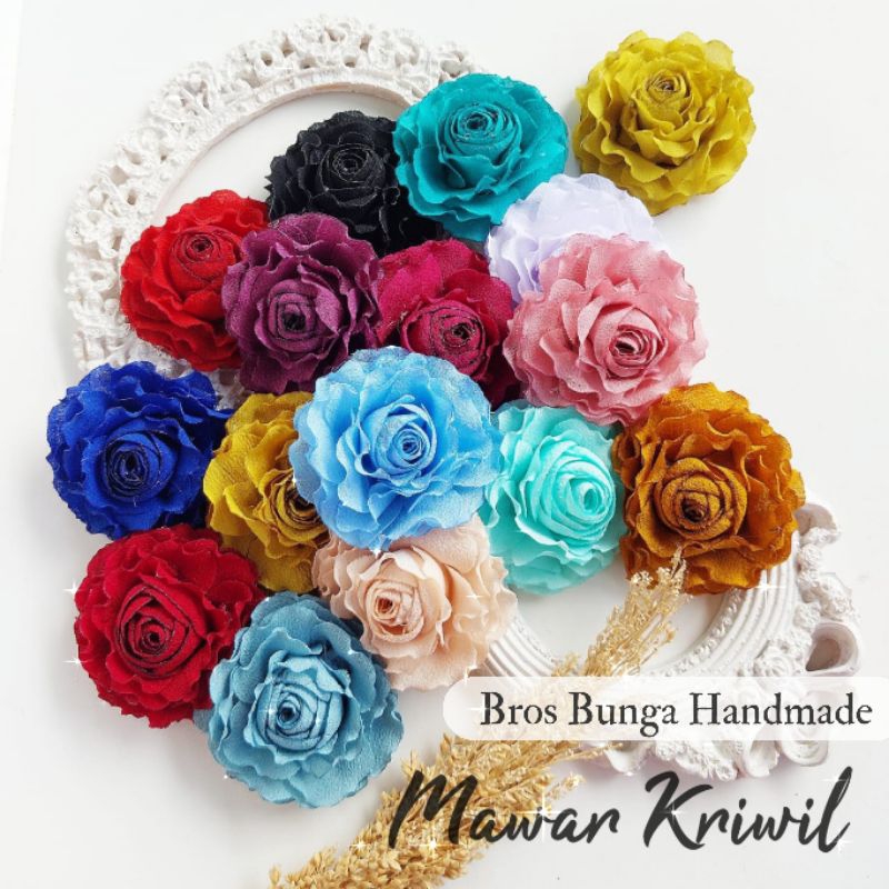 Jual Bros Korsase Bunga Kriwil Handmade / Bros Handmade / Bros Jilbab ...