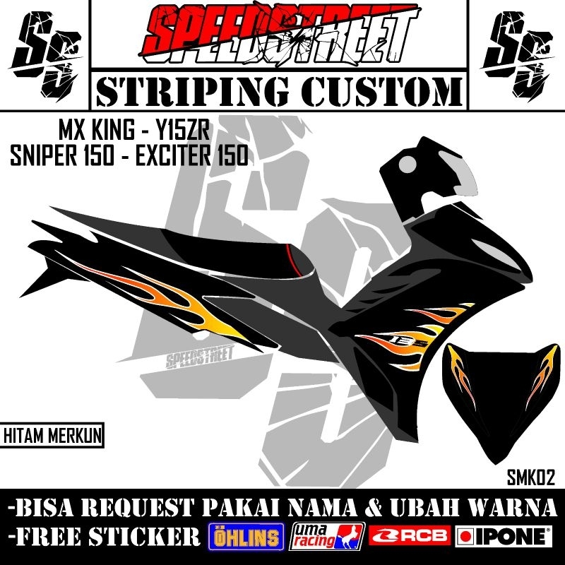 Jual striping mx new 135 api transparan & tidak transparan custom suka ...