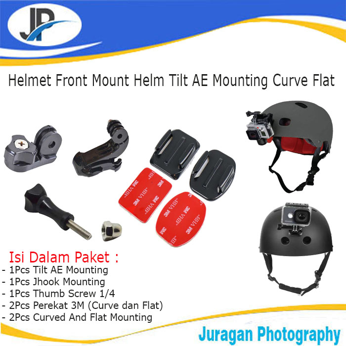 Jual Helmet Front Mount Helm Tilt AE Mounting Curve Flat For Gopro ...