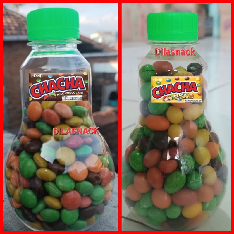 Jual permen Cha Cha milk chocolate 1 botol cha-cha peanut kacang chacha ...