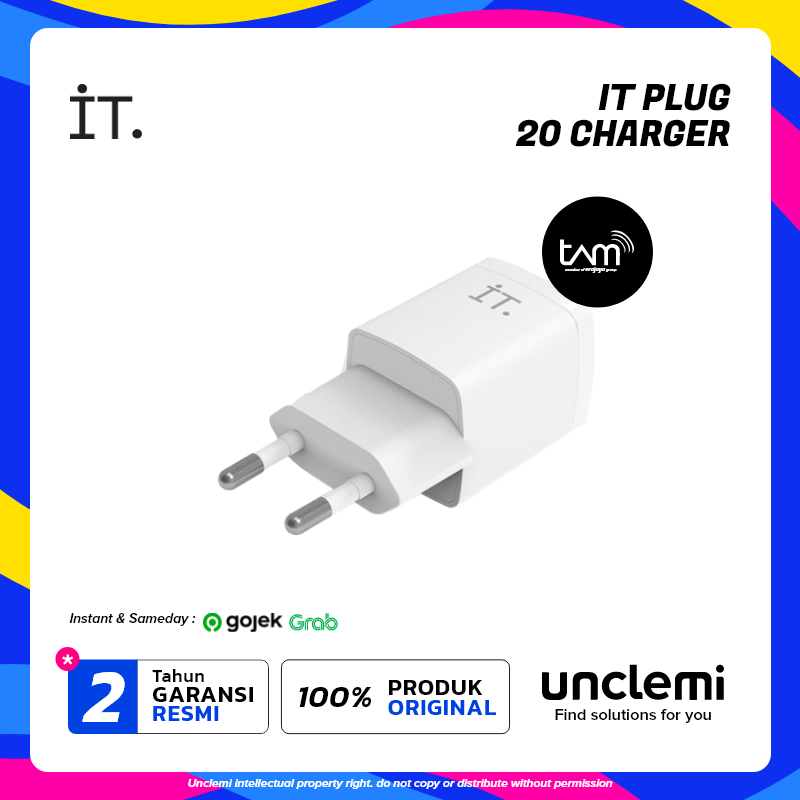 Jual IT Plug 20 Charger - White / IT Plug 20w Charger Wall / IT 20w Kepala charger / IT Plug 20w ...
