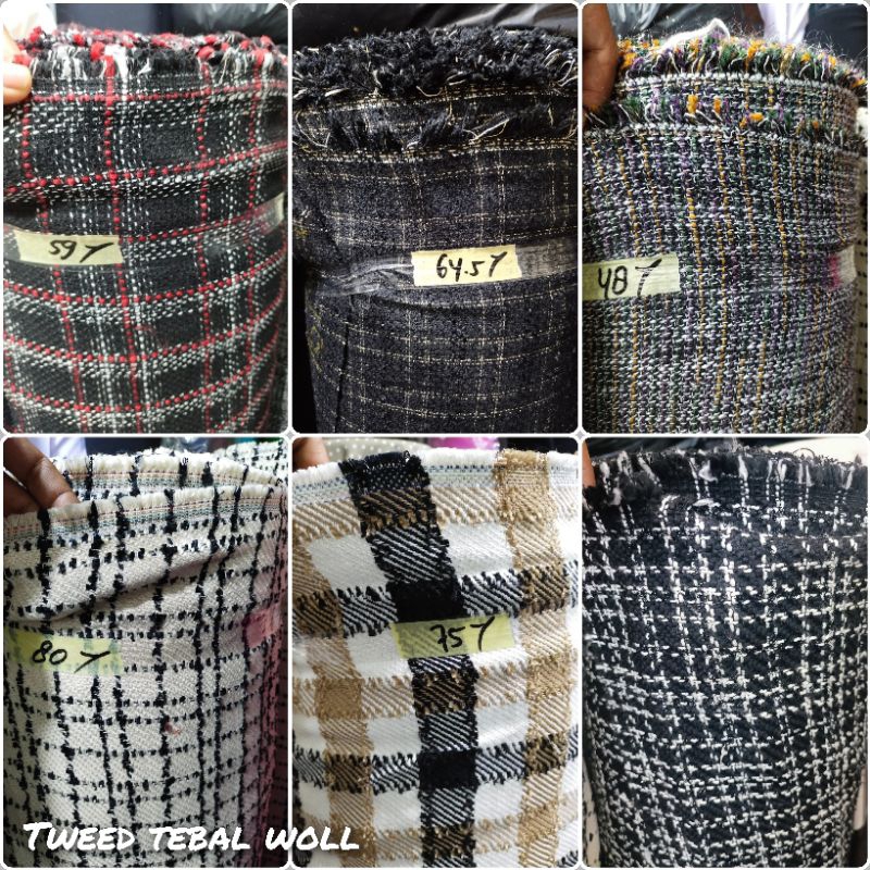 Jual BAHAN KAIN TWEED & WOOL TEBAL ( HARGA UNTUK 0,5 METER. ) | Shopee ...
