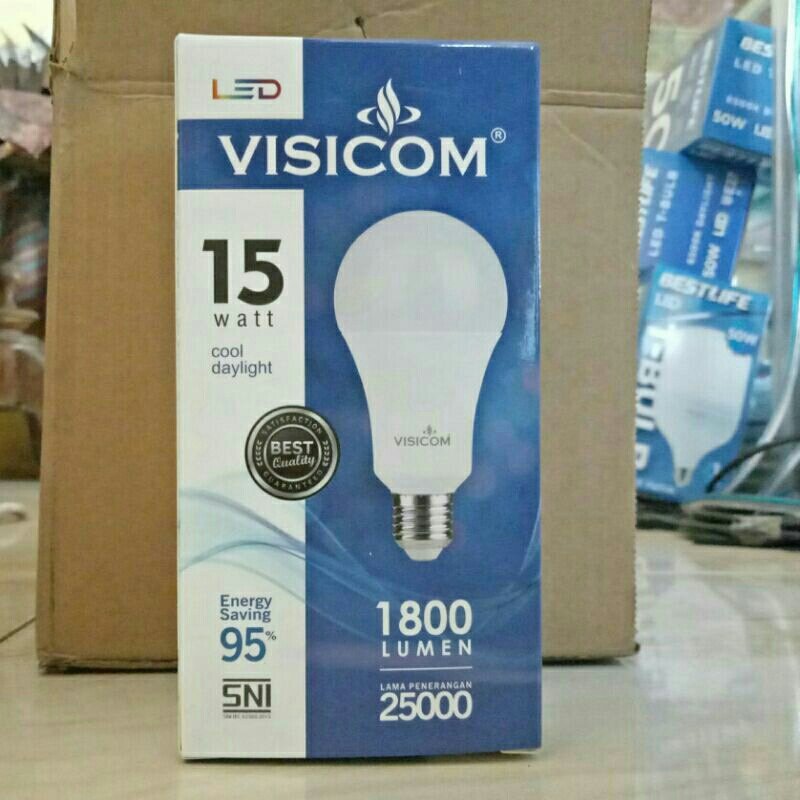 Jual VISICOM LAMPU LED 15 WATT PUTIH SNI GARANSI 1 TAHUN | Shopee Indonesia