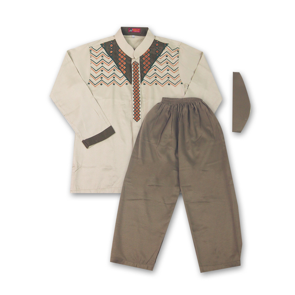 Jual Woffi Koko Set Anak Hasyam Moslem Cotton Beige | Shopee Indonesia