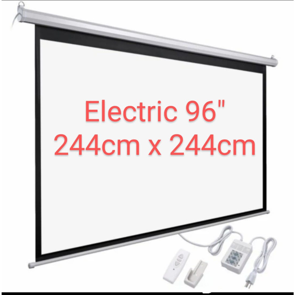 Jual SCREEN LAYAR PROYEKTOR MOTORIZED 96 INCH ( 244cm x 244cm ...