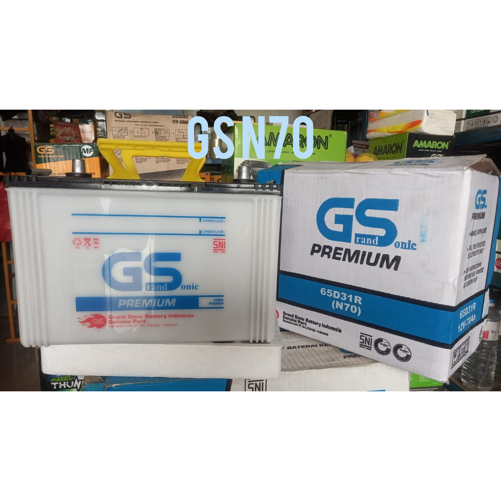 Jual aki mobil GS basah 65d31r n70 12v 70ah baterai battery | Shopee Indonesia