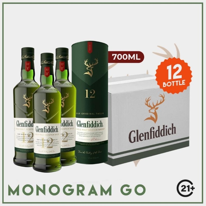 Jual GLENFIDDICH 12 Years Old 700ml (1 KARTON ISI 12 BOTOL) | Shopee Indonesia