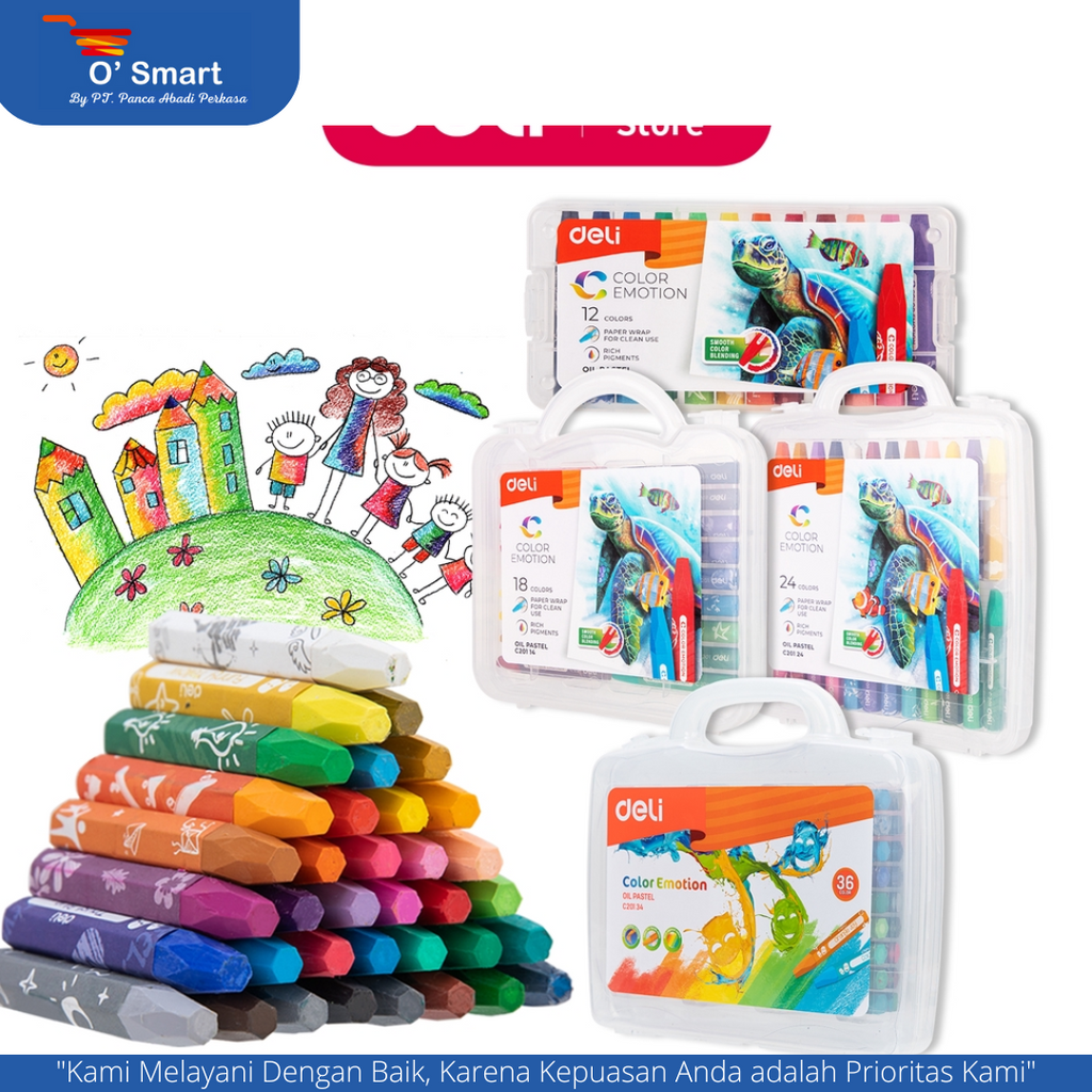 Jual DELI Oil Pastel Crayon EC20124 / EC20114, /EC20104 | Shopee Indonesia