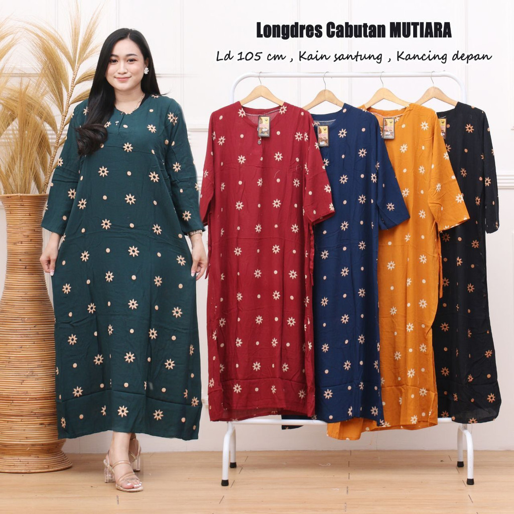 Jual Daster Lukis Panjang Longdress Santung Rayon Kekinian Daster Lengan Panjang Murah Rayon ...