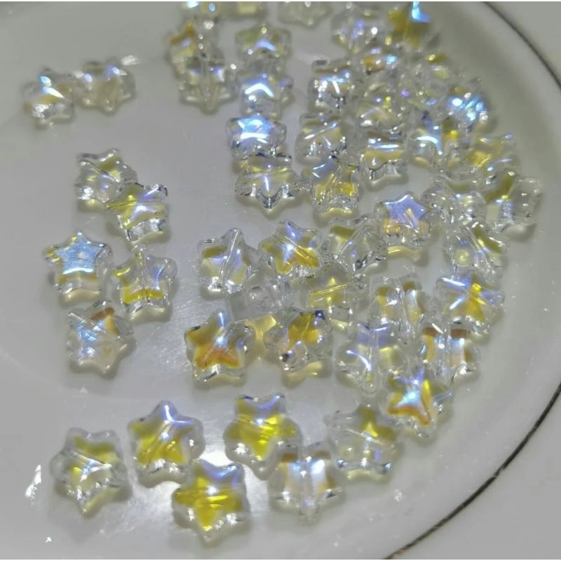 Jual Manik Kaca Bintang Super Shinny Charm Star Bead Glass Mote Murah ...