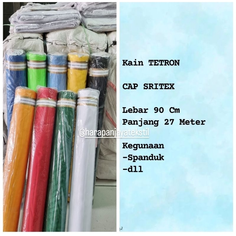 Jual KAIN TETRON CAP SRITEX LEBAR 90CM Panjang 27 Meter | Shopee Indonesia