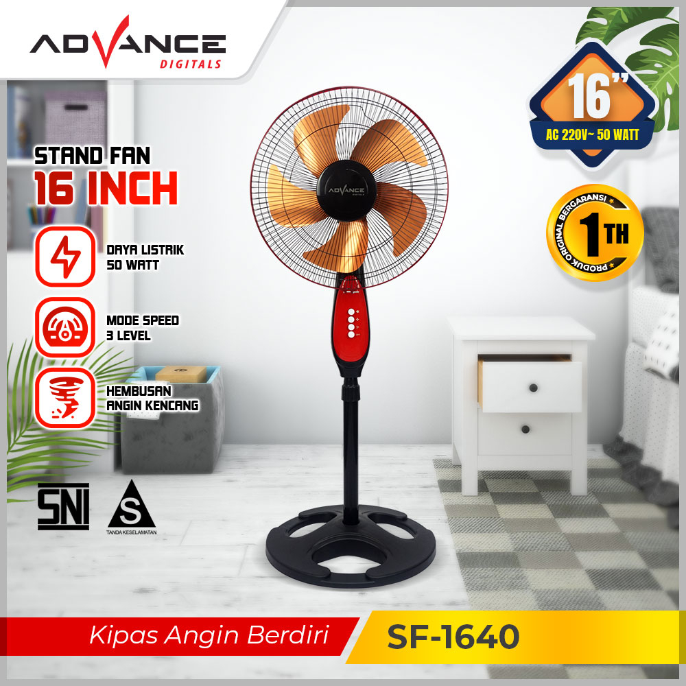 Jual ADVANCE STAND FAN SF 1640/KIPAS ANGIN BERDIRI /STAND FAN SF-1640 ...