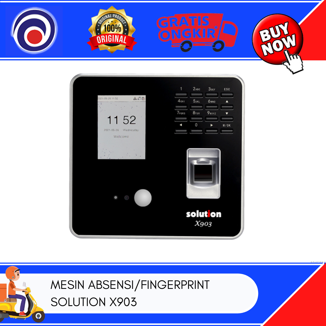 Jual MESIN ABSENSI/FINGERPRINT SOLUTION X903(BISA WAJAH, SIDIK JARI ...