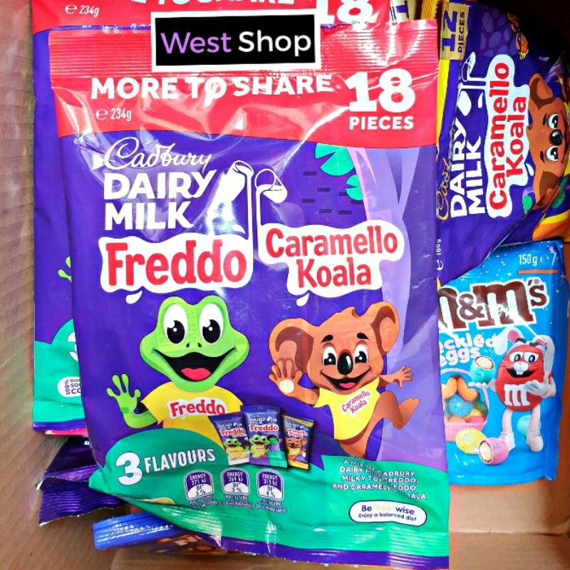 Jual Cadbury Dairy Milk Freddo Caramello Koala Caramilk Wallaby ...