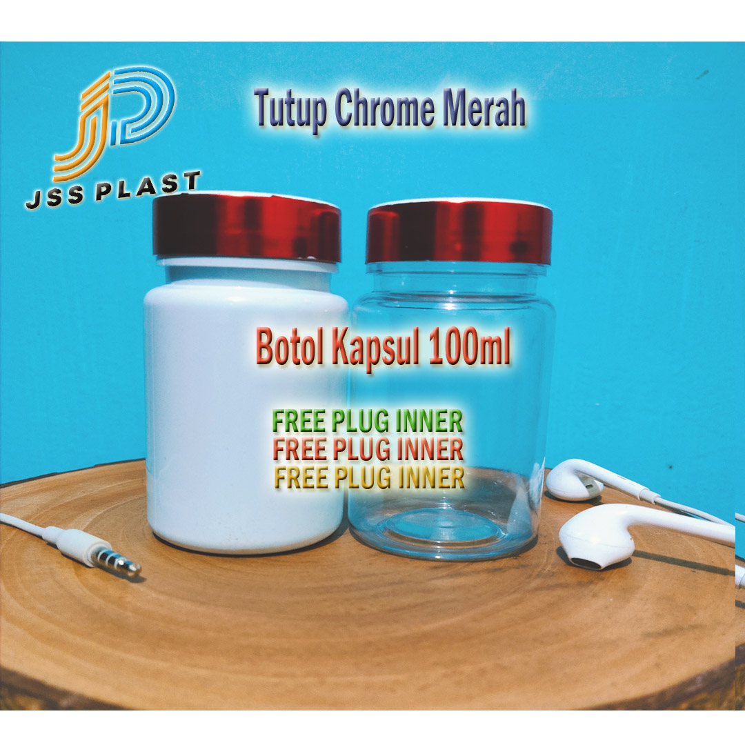 Jual Boto Kapsul 100ml I Botol Kapsul Isi 30 Putih Chrome Lis Merah ...