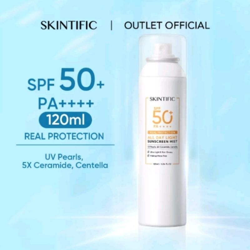 Jual Skintific All Day Light Sunscreen Mist Spf 50+ Pa++++ 120ml | Shopee Indonesia