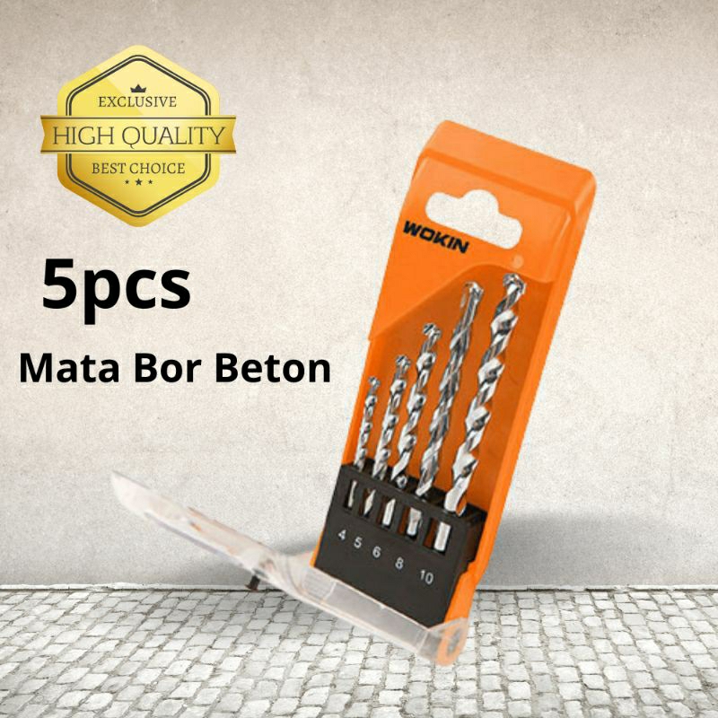 Jual Mata Bor Tembok Beton 4,5,6,8,10mm 5pcs Masonry drill bit set ...