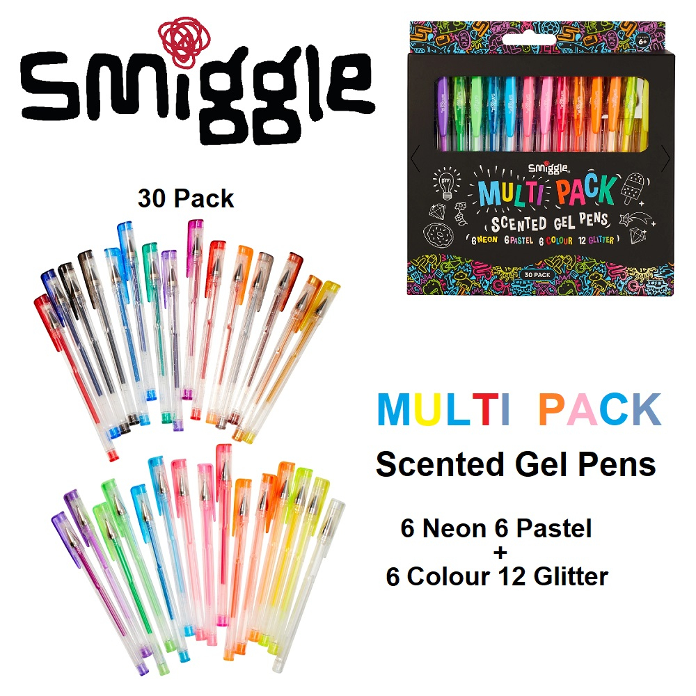 Jual Smiggle Multi Pack Scented Gel Pens Pack X30 ( Neon Pastel Colour ...