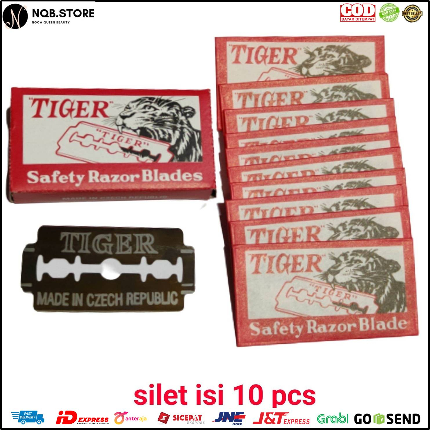 Jual NQB - Silet Tiger isi 10 Lembar Mata Pisau Cukur - Safety Razor ...