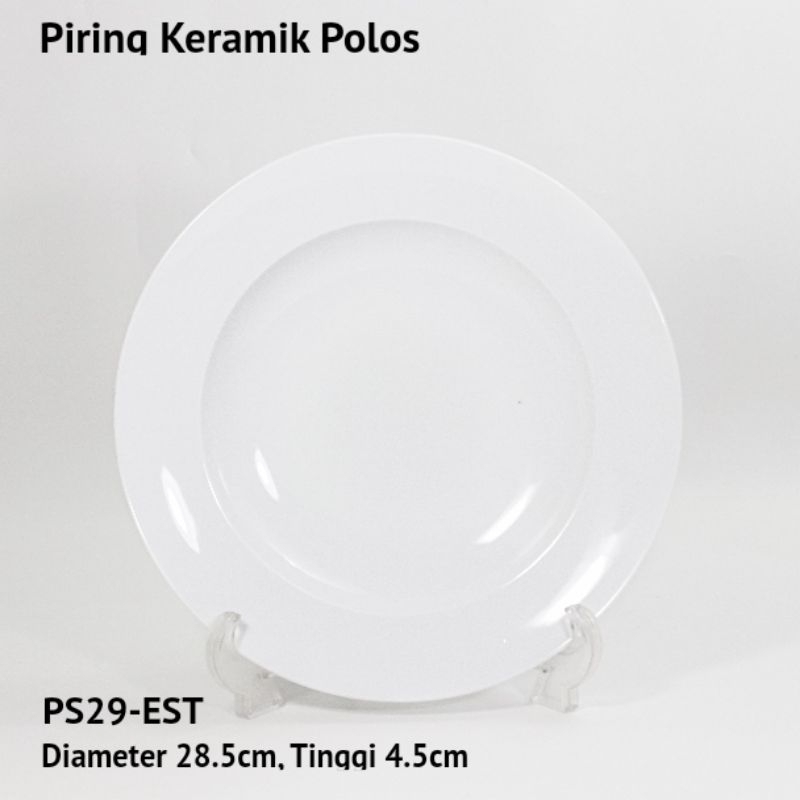 Jual Piring Pasta/Piring Makan keramik 28.5cm White (1PCS)Blanc By ...