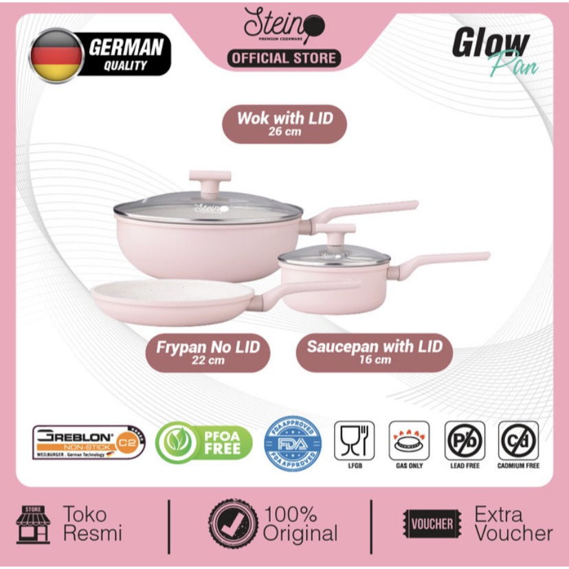 Jual ECER/ SET GLOW PAN Stein Glowpan Set Steincookware | Shopee Indonesia