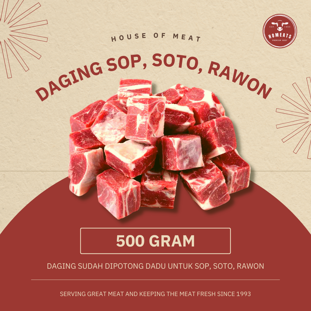 Jual Daging Sop Soto Rawon Potong Dadu Import Beef Frozen Premium 500 ...