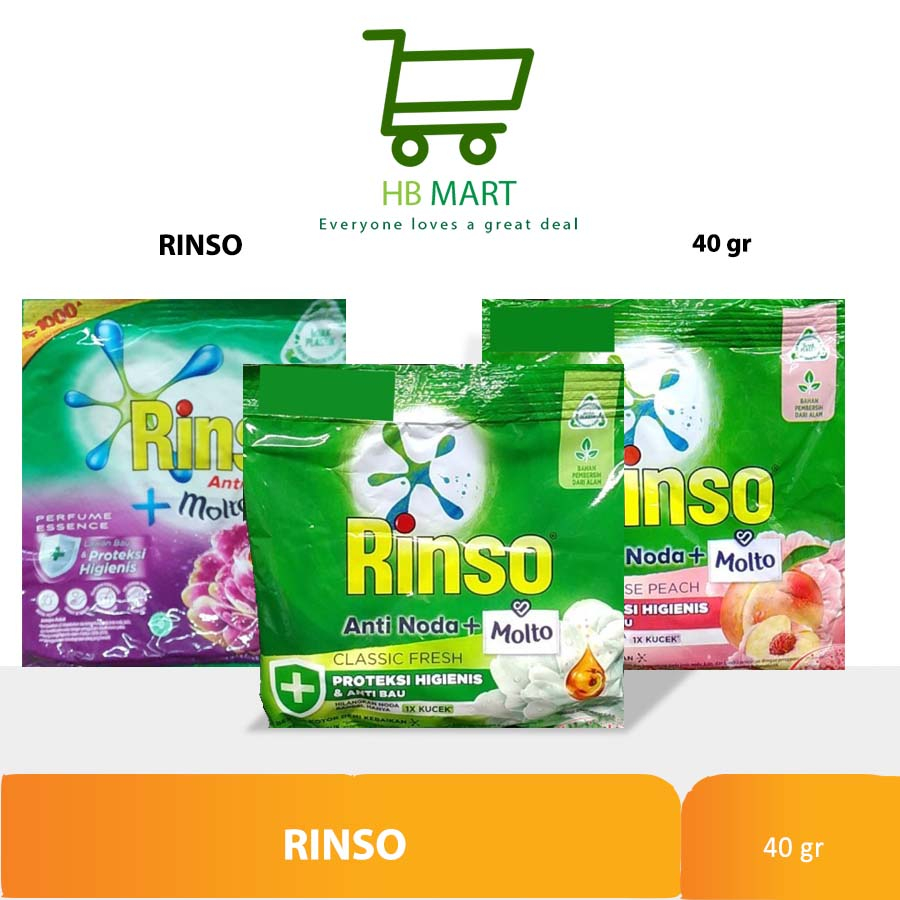 Jual RINSO + MOLTO DETERJEN BUBUK SACHET 40GR SEMUA VARIAN TINGGAL ...