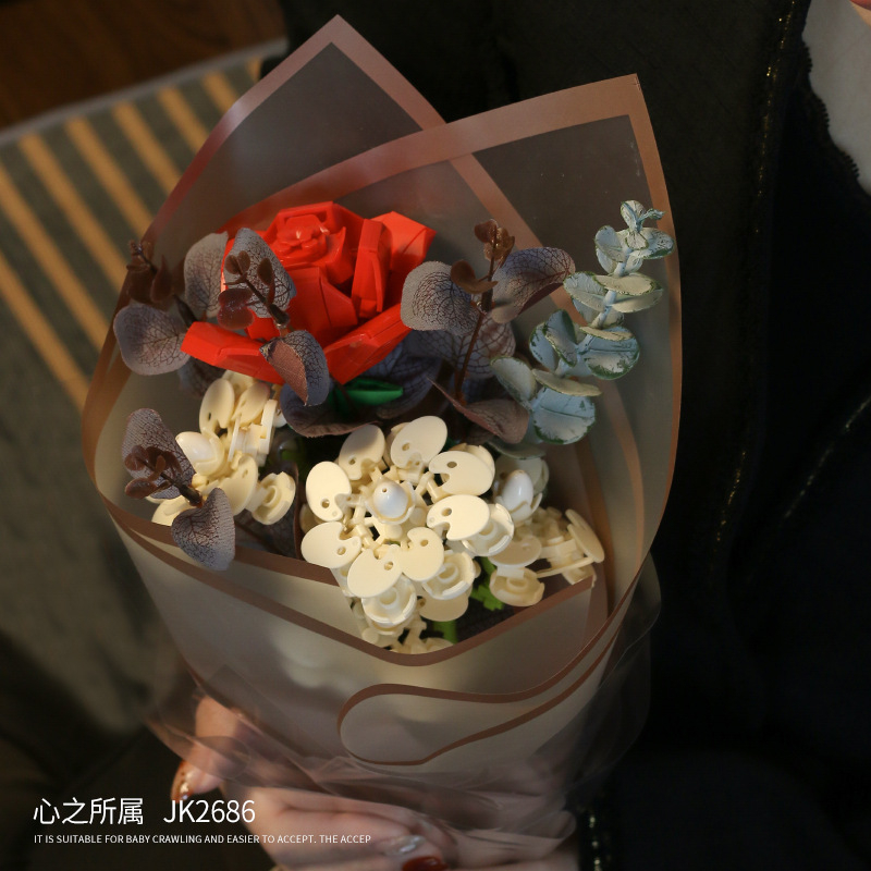 Jual Buket Bunga DIY Flower Block Mainan Balok Simulasi Tangan Memegang ...