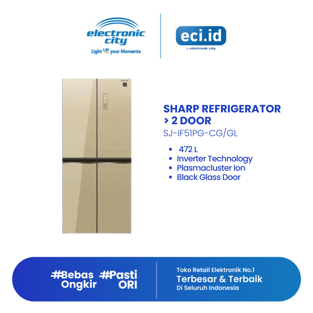 Jual Sharp Kulkas Side By Side > 2 Pintu 472 Liter - SJ-IF51PG-CG/GL ...