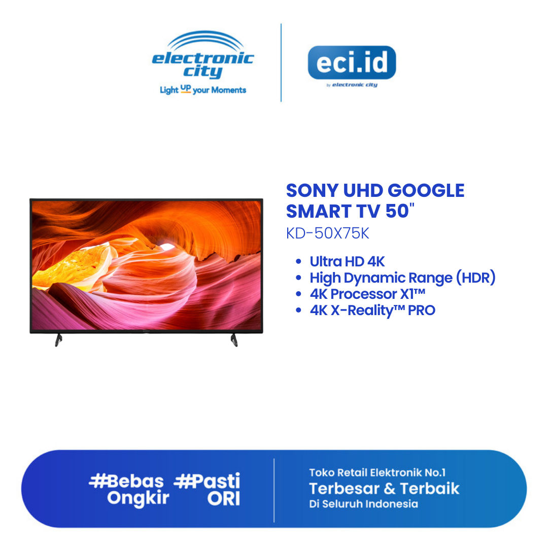 Jual Sony 50 Inch Smart TV UHD - KD-50X75K | Shopee Indonesia