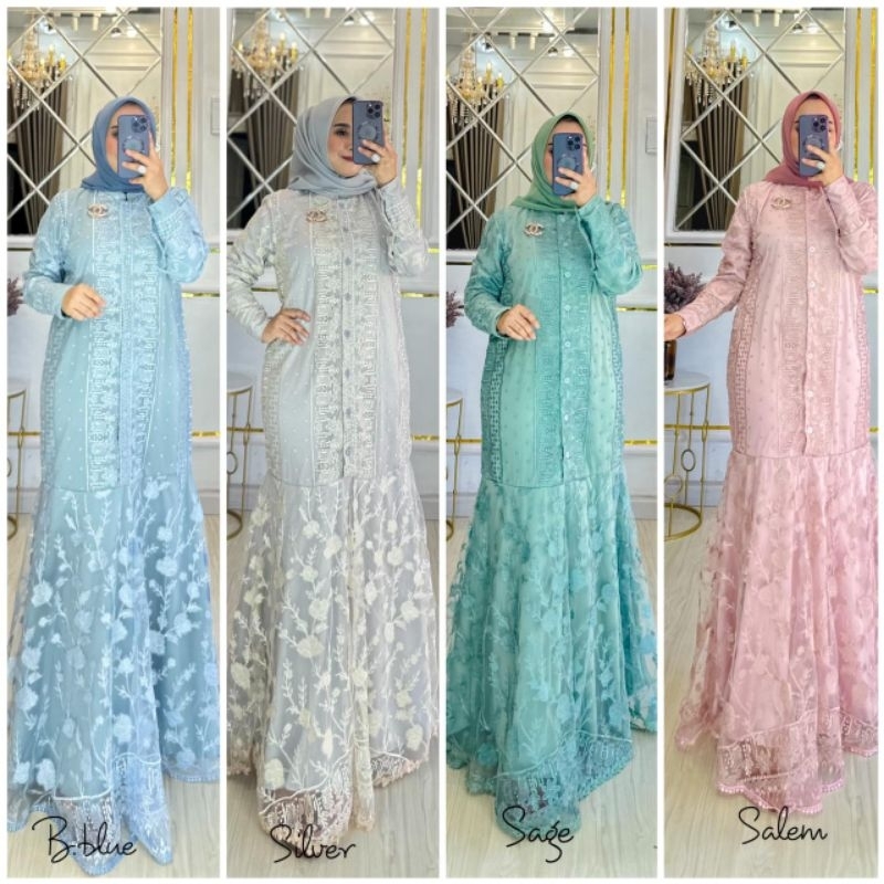 Jual GAMIS ORGANZA EMBROIDERY AYUDIA DRESS (DJH) | Shopee Indonesia