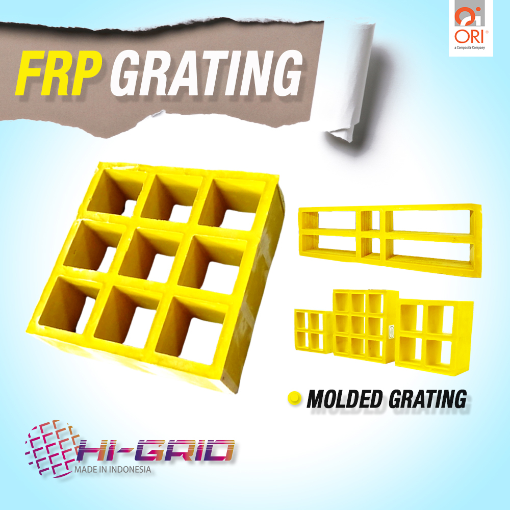 Jual HI-Grid Fiberglass Molded Grating 665mm x 1220mm - Mesh 50x50mm ...
