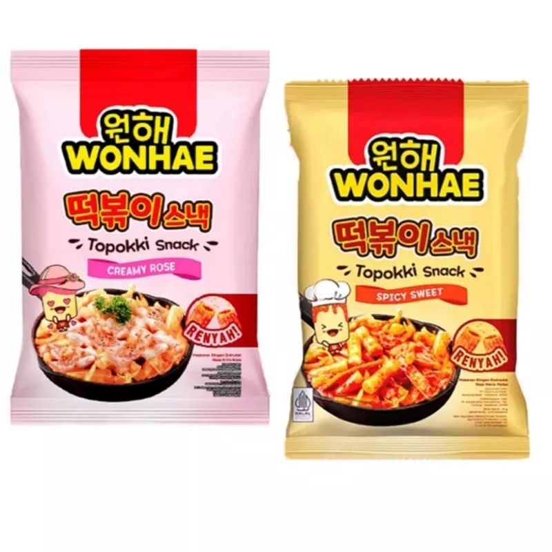Jual WONHAE Topokki Snack Creamy Rose & Spicy Sweet | Shopee Indonesia