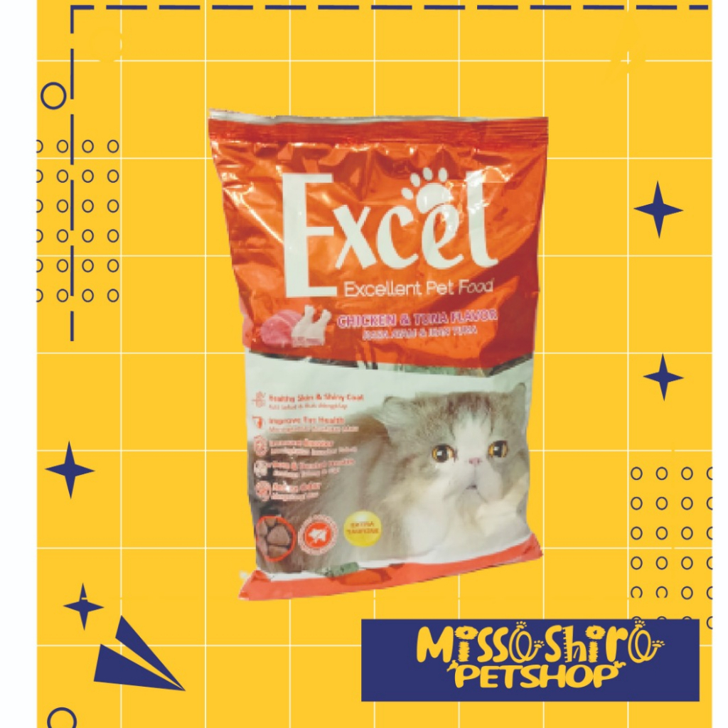 Jual Excel Cat Triangle Kibbles Varian Chicken & Tuna | Shopee Indonesia