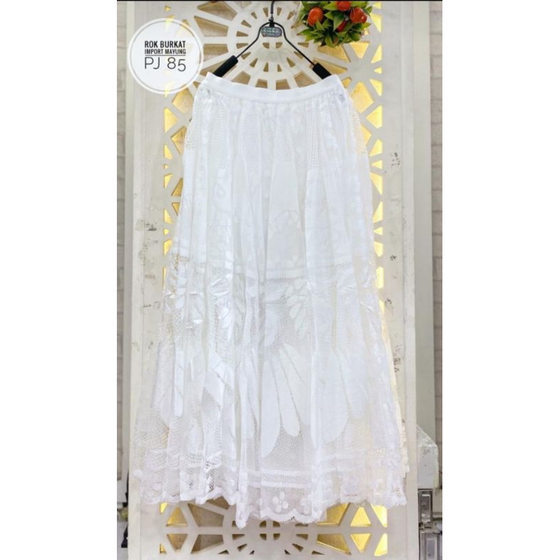 Jual ROK BURKAT IMPORT Pj 85-93 CM Full Puring Karet Pinggang Ngembang ...
