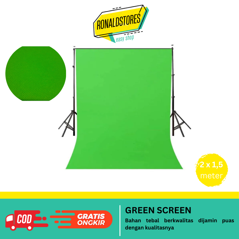 Jual 2M Promo! 2X1,5 Hijau (Green Screen) Greenscreen Berkualitas 2 ...