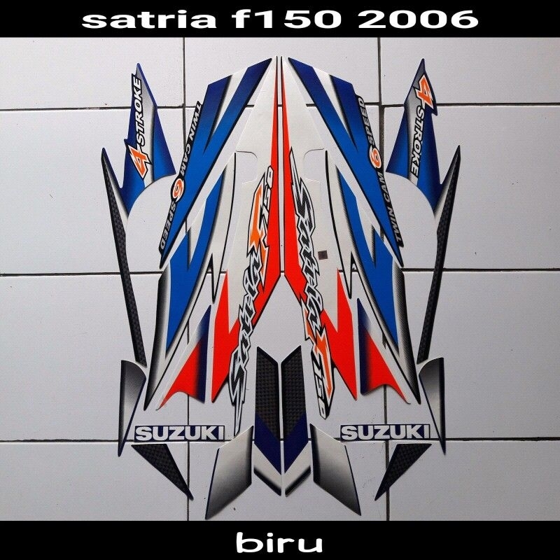 Jual striping suzuki satria f150 2006 warna biru | Shopee Indonesia