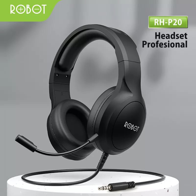 Jual ROBOT Headset Wired HP RH-P20 Headphone Jack Audio 3,5mm With Mic ...