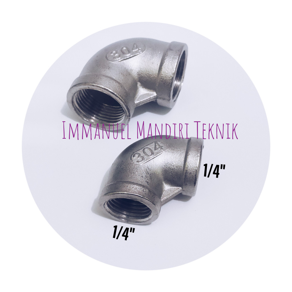 Jual Elbow stainless 1/4 / Elbow drat drat dalam / Knee 1/4 ss304 ...