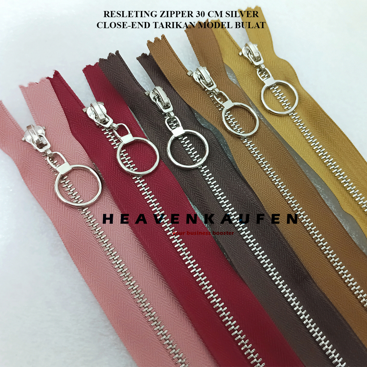 Jual Resleting Zipper Ritsleting 30 cm Atau 12 inch Silver Type Gigi Besi No 3 Set Close - End ...