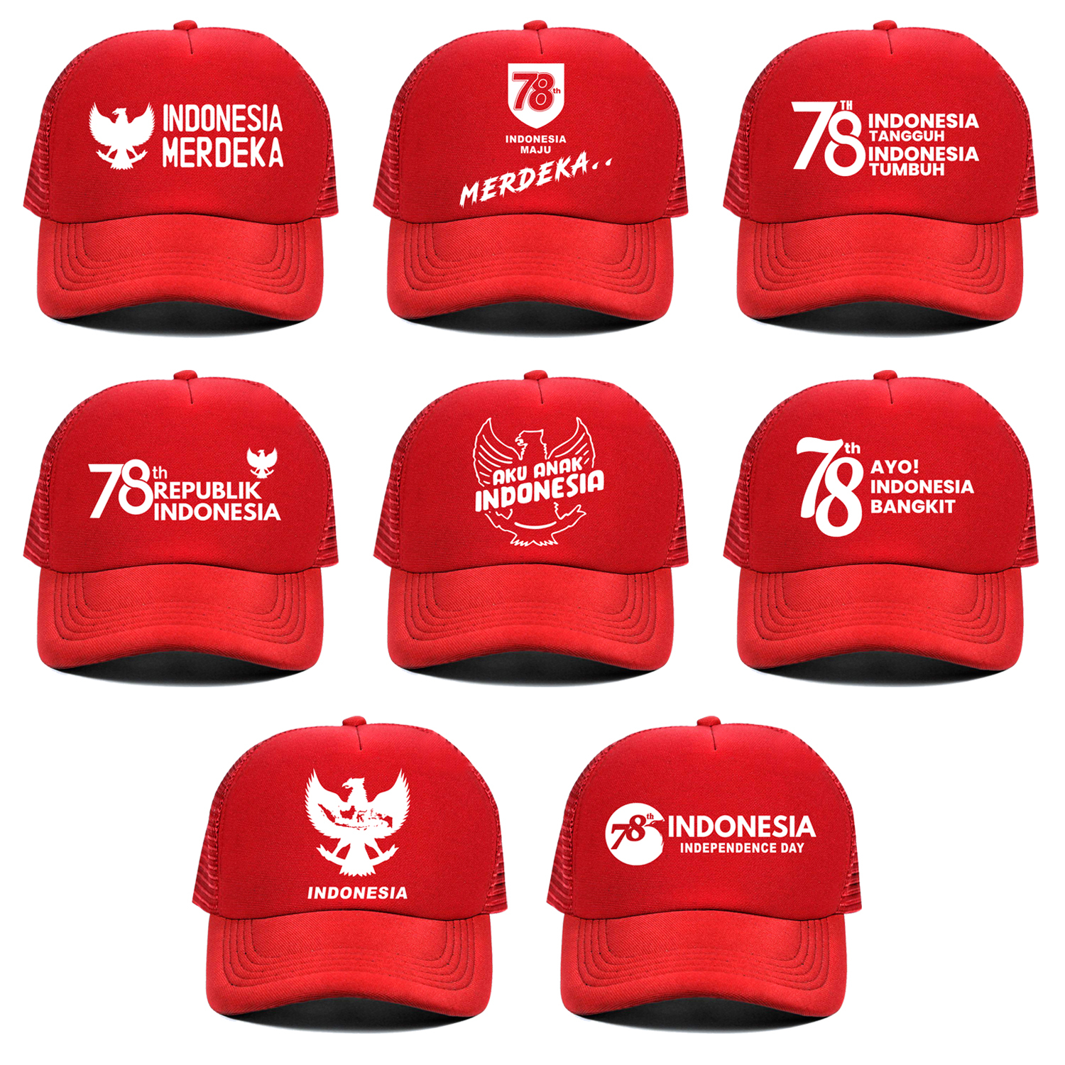 Jual Topi Trucker Dewasa Couple 17 Kemerdekaan Agustus Indonesia topi ...