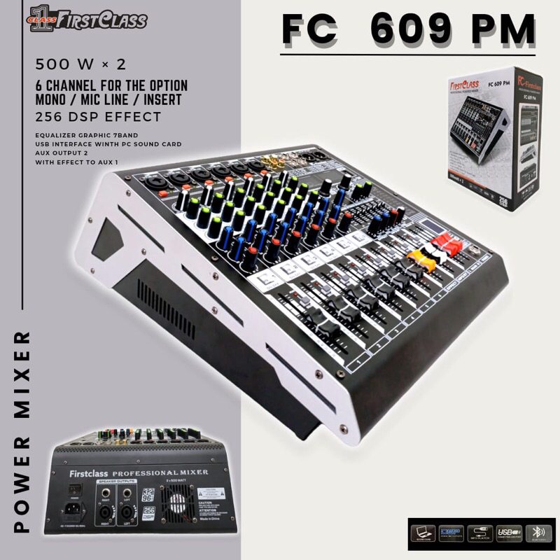Jual Power Mixer Firstclass FC-609PM / FC 609 PM / FC609PM 6 Channel ...