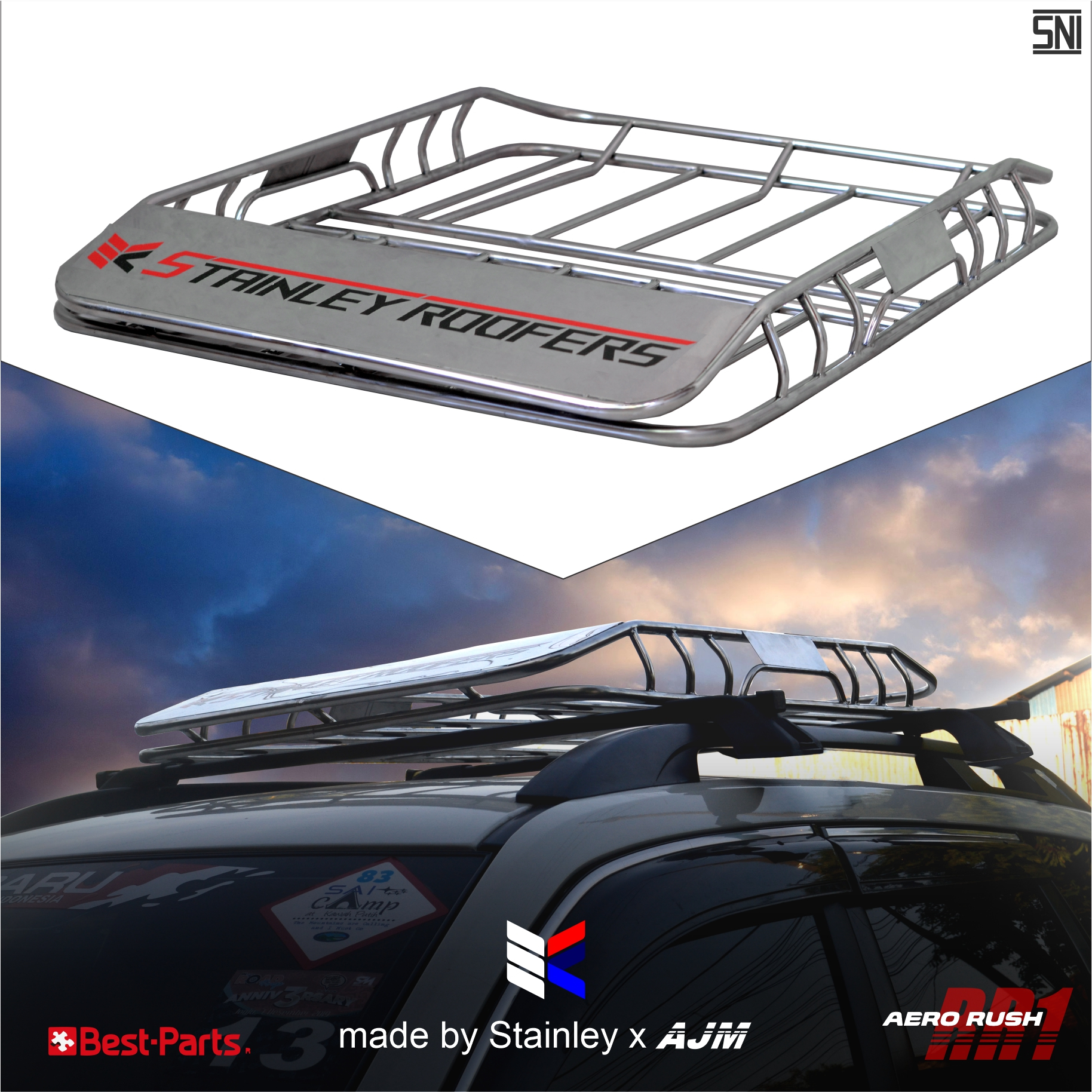 Jual Roof rack Roofrack mobil - AERORUSH RR1 Original Stainless Carrier ...