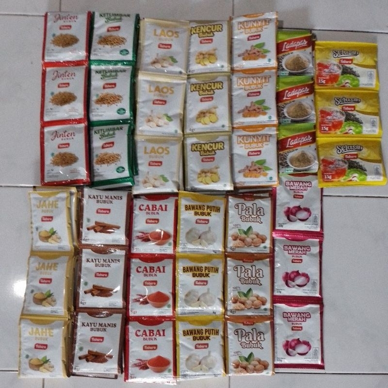 Jual Tabura lengkap berbagai bumbu 1 renceng 12 pcs | Shopee Indonesia