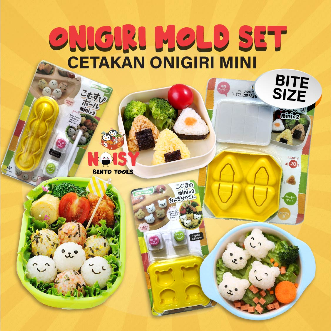 Jual CETAKAN ONIGIRI MINI | BENTO MOLD TRIANGLE BEAR RICE BALL SET ...