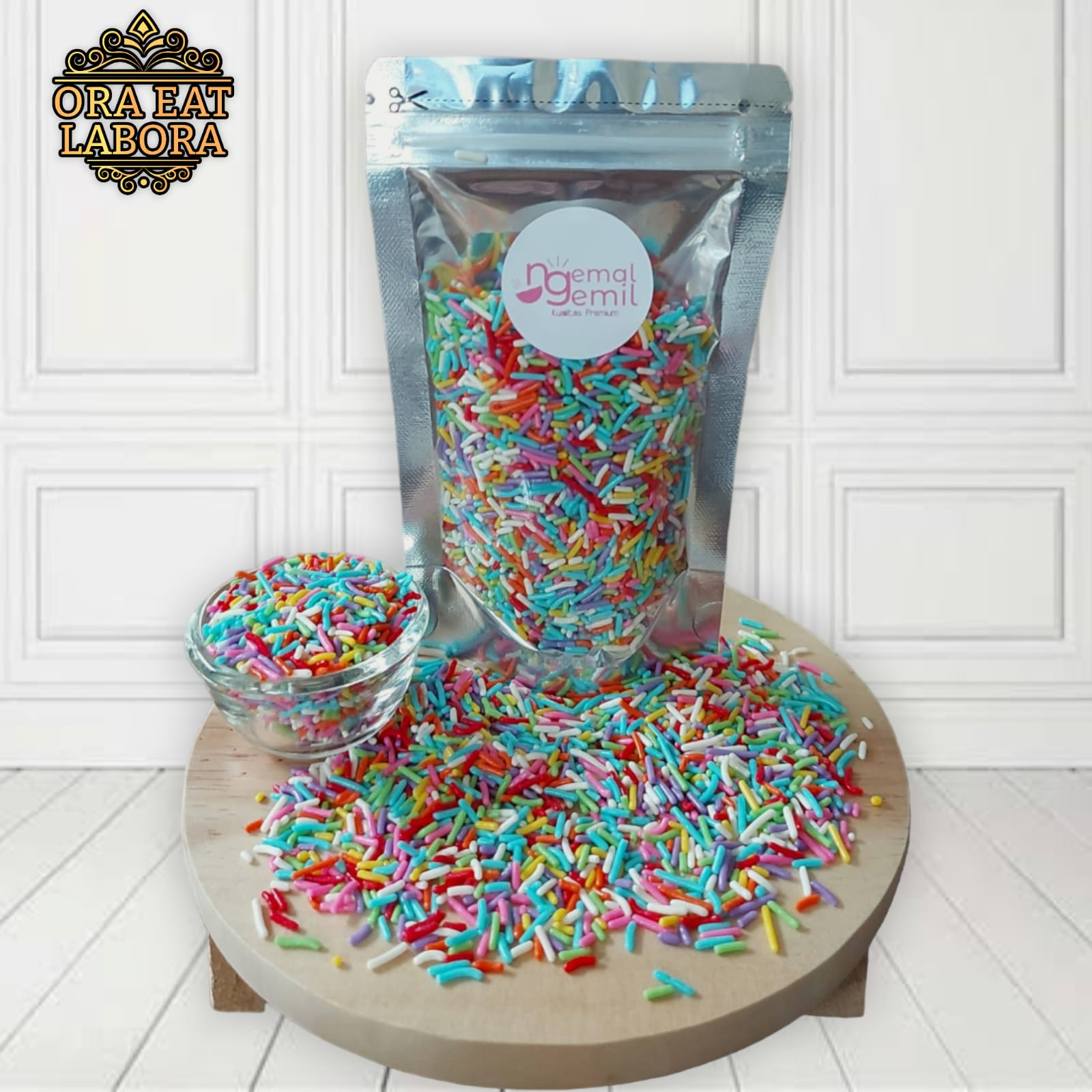 Jual Meses Pouch Pelangi Meses Butiran Coklat Sprinkle Topping Donut ...