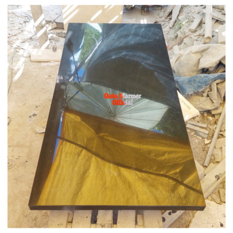 Jual Top Table || Daun Meja Batu Granit Hitam Glosy Rapi | Shopee Indonesia