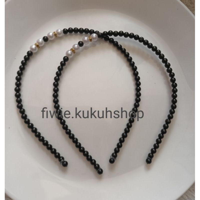 Jual Bando Hitam Mutiara Murah / Bando Pearl Hitam / bando ulang tahun ...