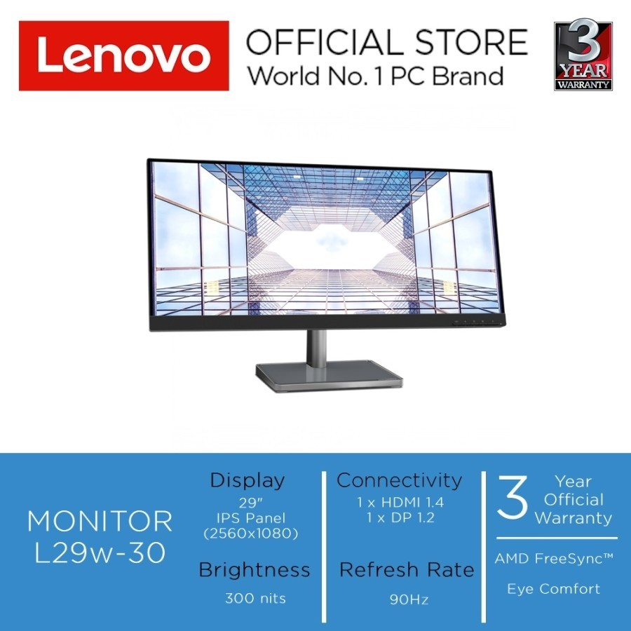 Jual Monitor LED LENOVO L29W-30 29" WFHD IPS HDMI DP 90Hz, ULTRA WIDE ...